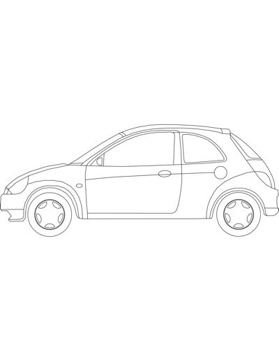 Ford Ka em vista lateral., - Detalhes do Bloco DWG | CADblocos